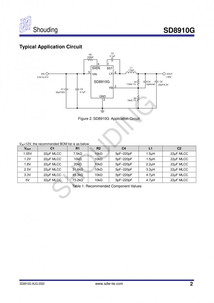 SD8910G datasheet page 2