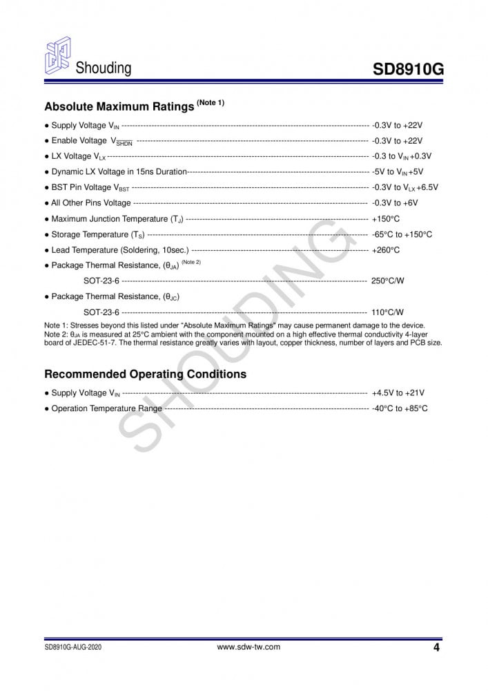SD8910G datasheet page 4