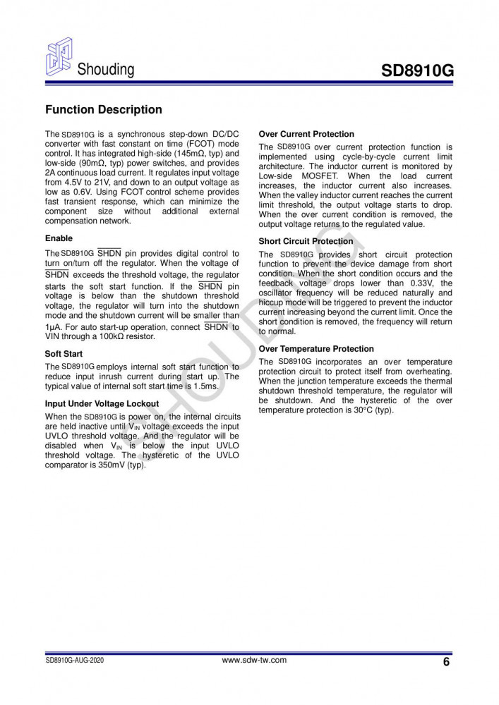 SD8910G datasheet page 6