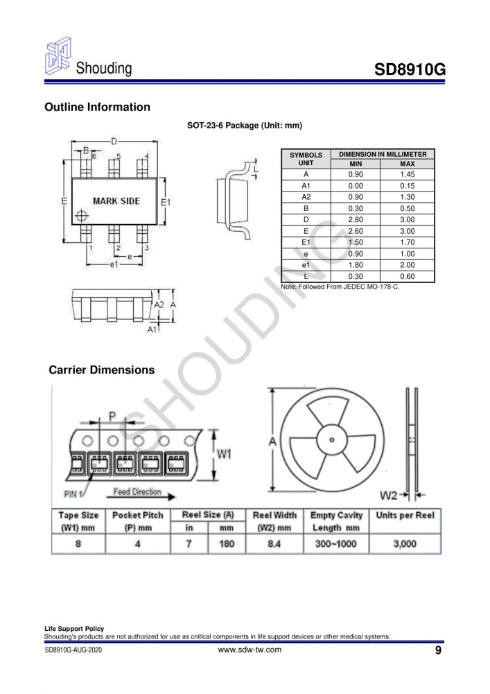 SD8910G datasheet page 9
