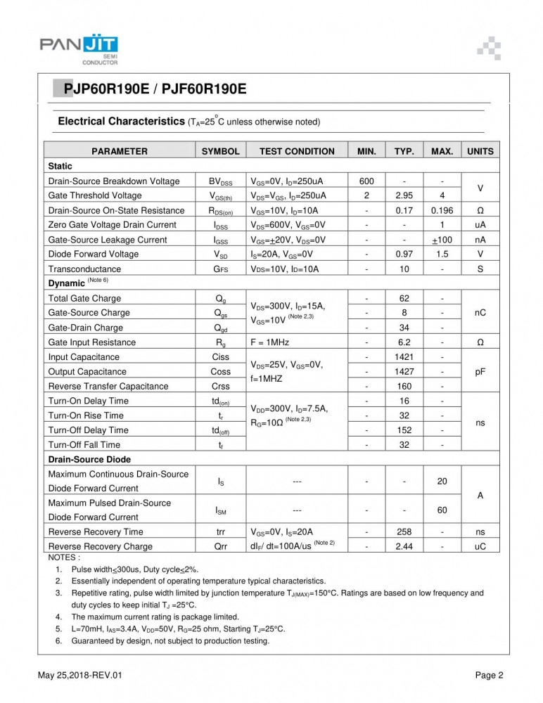 PANJIT datasheet page 2