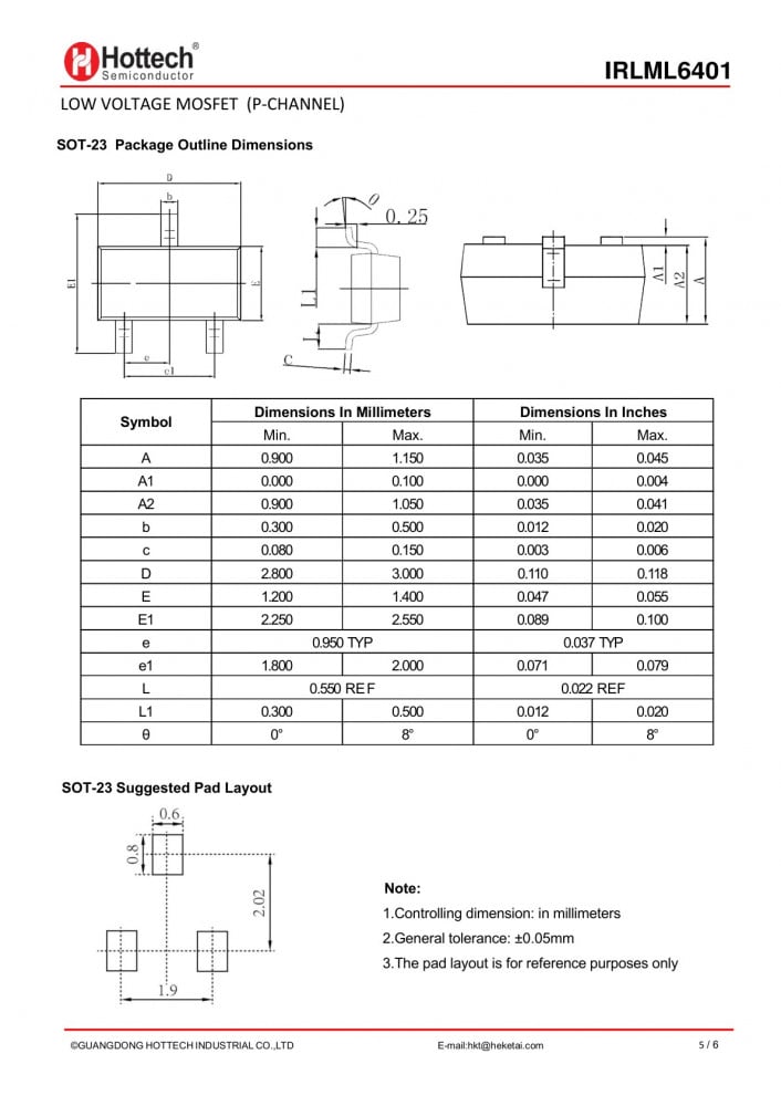 IRLML6401 datasheet page 5