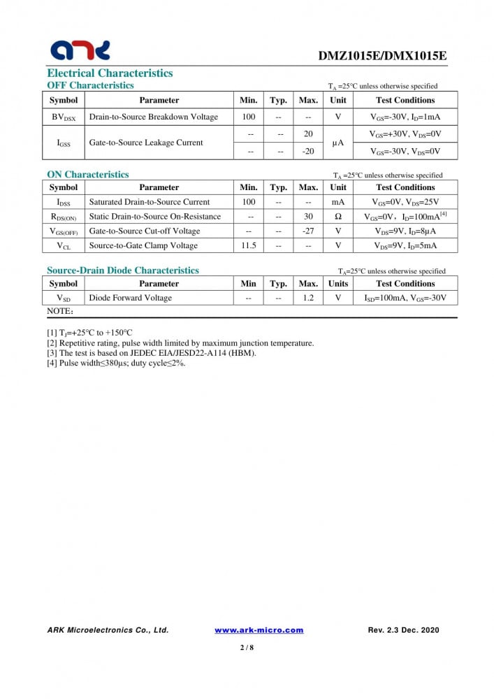 DMZ1015E datasheet page 2