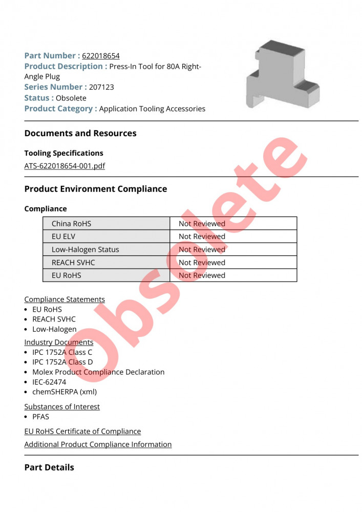 Tooling document preview, page 1