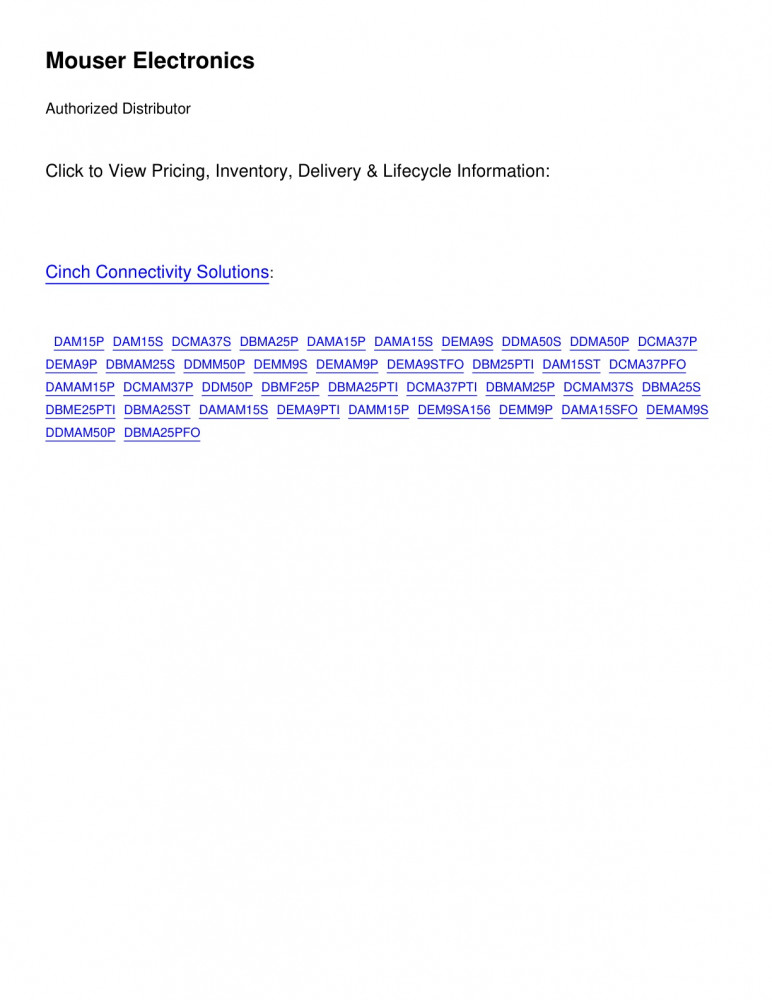 CINCH DCMAM37P technical document page 6