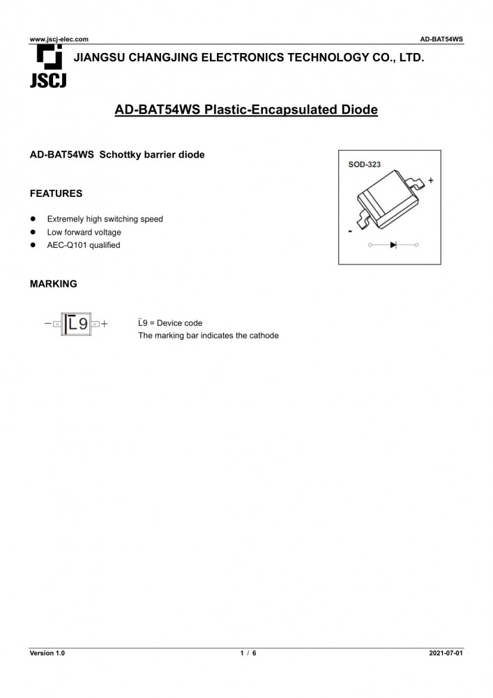 AD-BAT54WS datasheet page 1