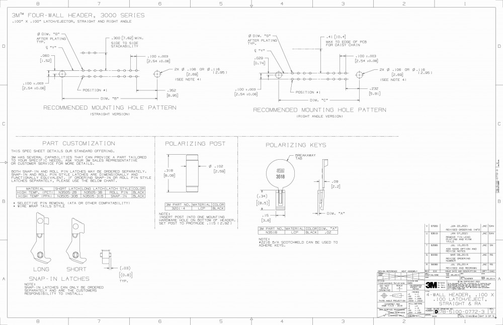 3M 3000 Series header datasheet page 3