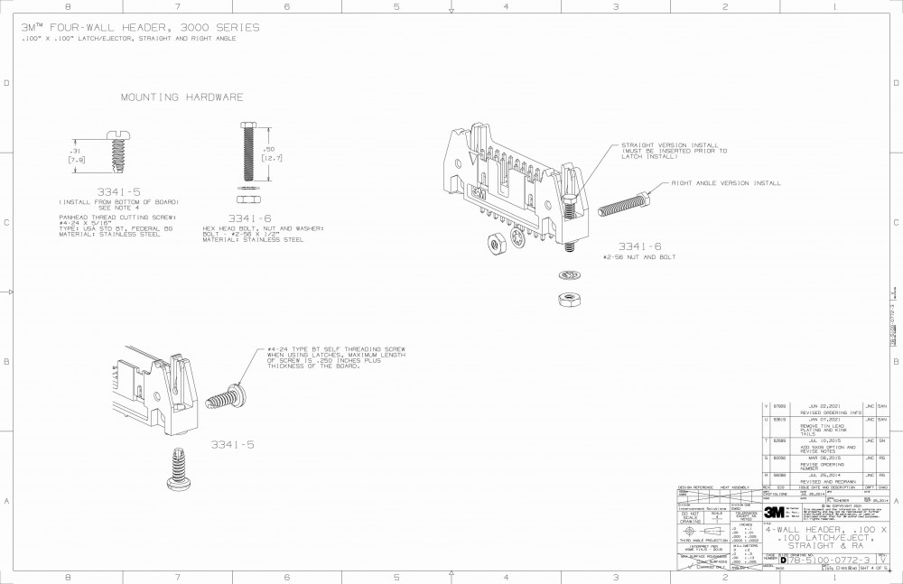 3M 3000 Series header datasheet page 4