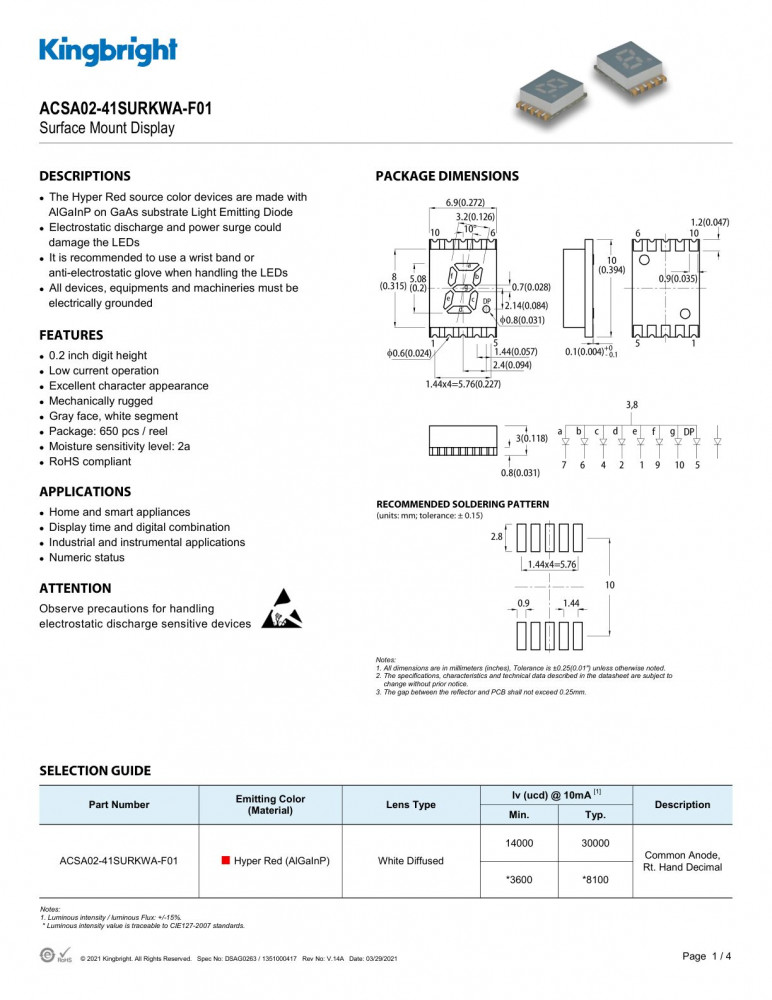 ACSA02-41SURKWA-F01 datasheet page 1