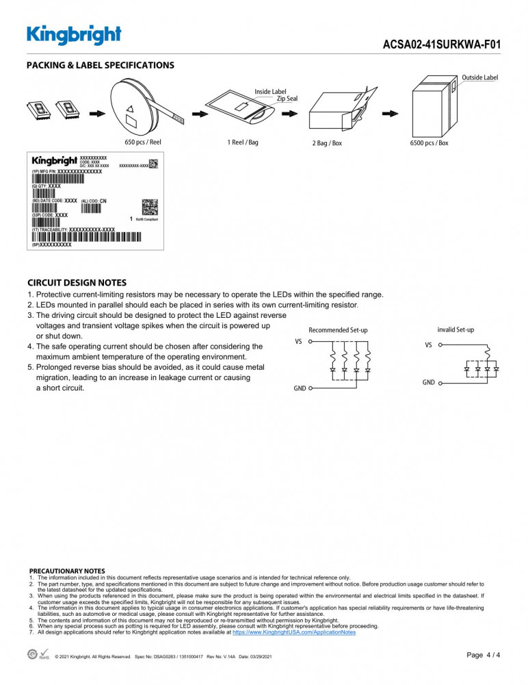 ACSA02-41SURKWA-F01 datasheet page 4