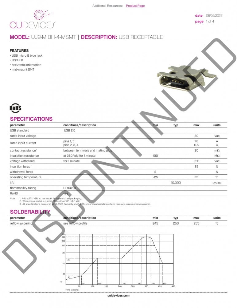 UJ2-MIBH-4-MSMT-TR datasheet page 1