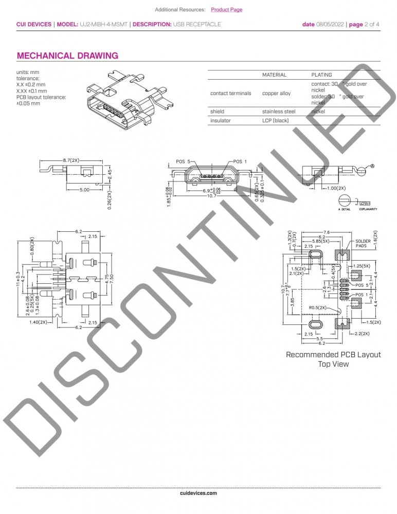 UJ2-MIBH-4-MSMT-TR datasheet page 2