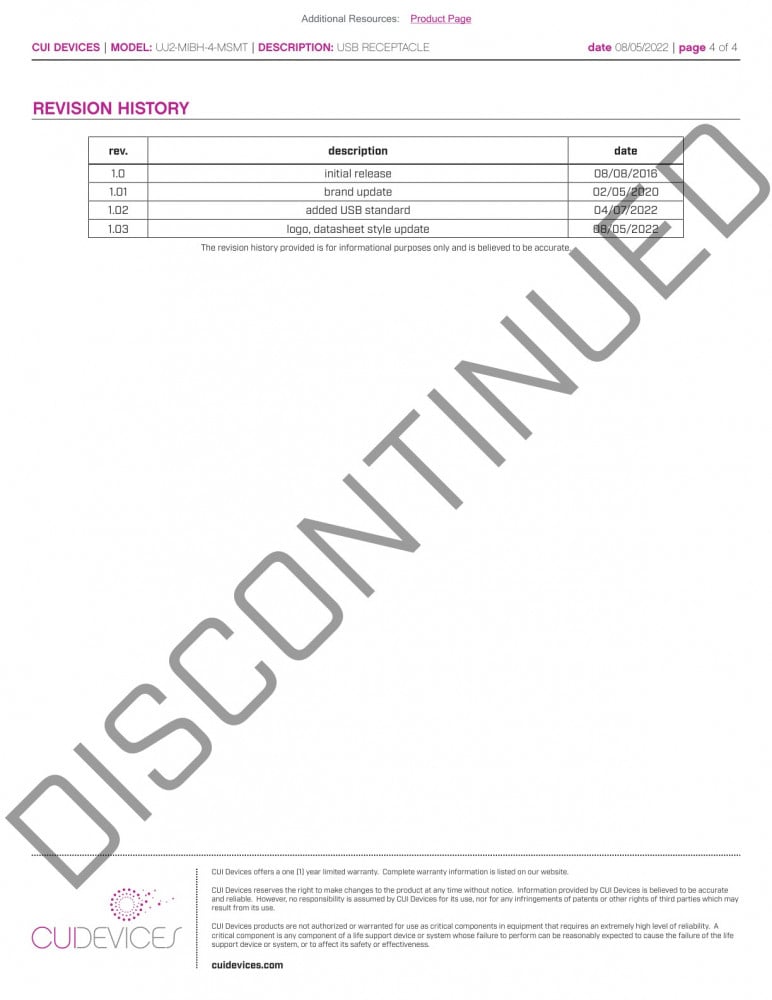 UJ2-MIBH-4-MSMT-TR datasheet page 4