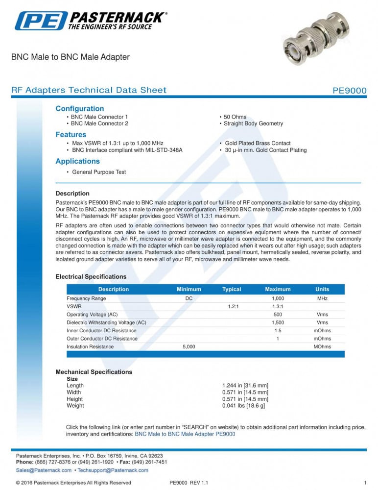 PE9000 technical document page 1