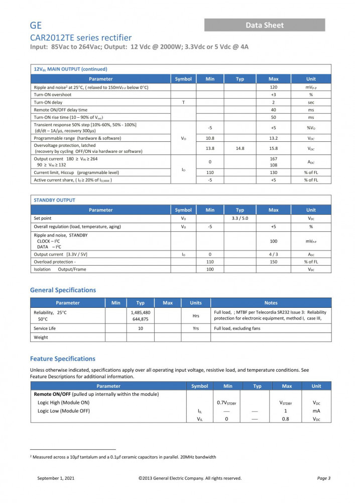 CAR2012TE technical document page 3