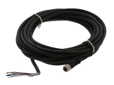 Nano-Change (M8) Single-Ended Cordset, 3 Poles, A-Coded, Female (90°) to Pigtail, 24 AWG, PUR Cable, 10.0m (32.81') Length