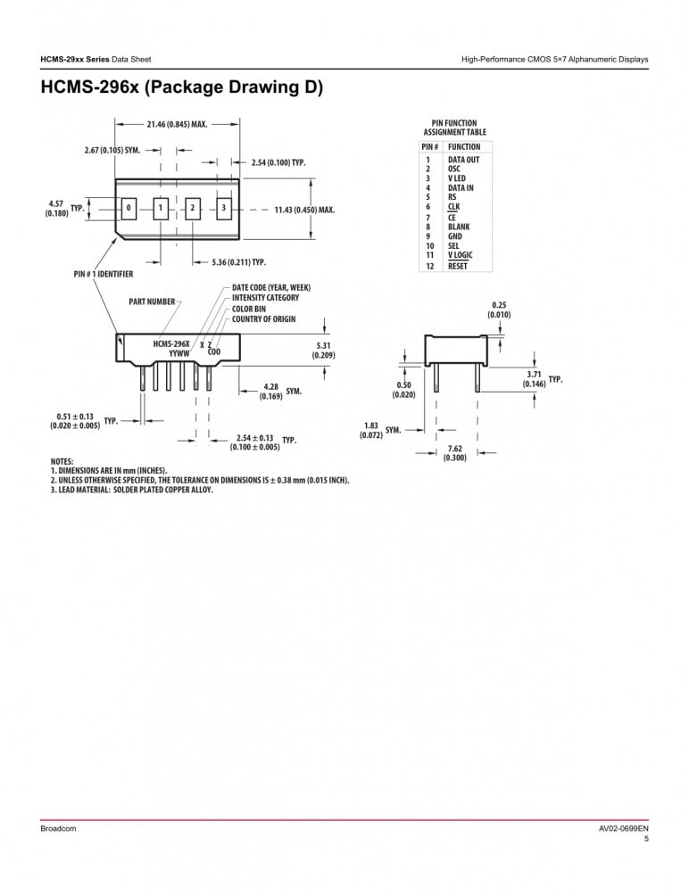 HCMS-29xx datasheet page 5