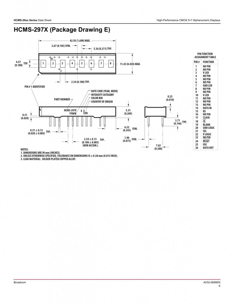 HCMS-29xx datasheet page 6
