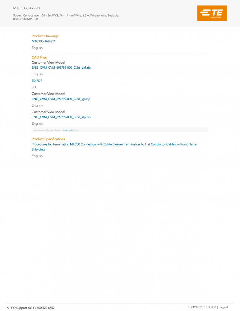 MTC100-JA2-S11 technical drawing, page 4