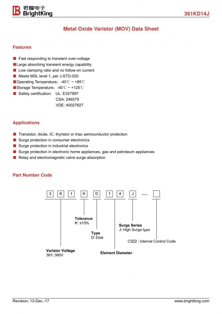 361KD14J-C3Z2 datasheet page 1