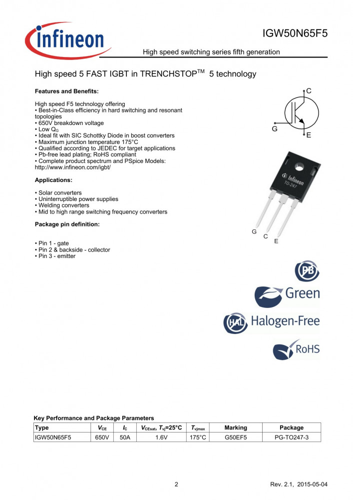 IGW50N65F5 datasheet page 2