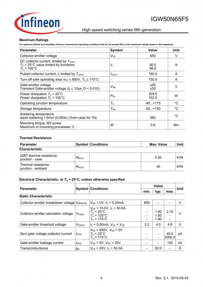 IGW50N65F5 datasheet page 4