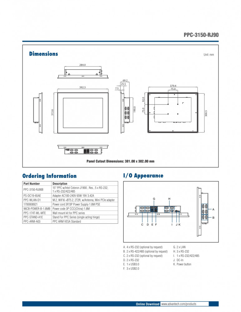 PPC-3150-RJ90 product document page 2