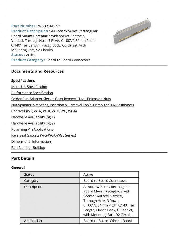 WG92SAD9SY technical document image, page 1