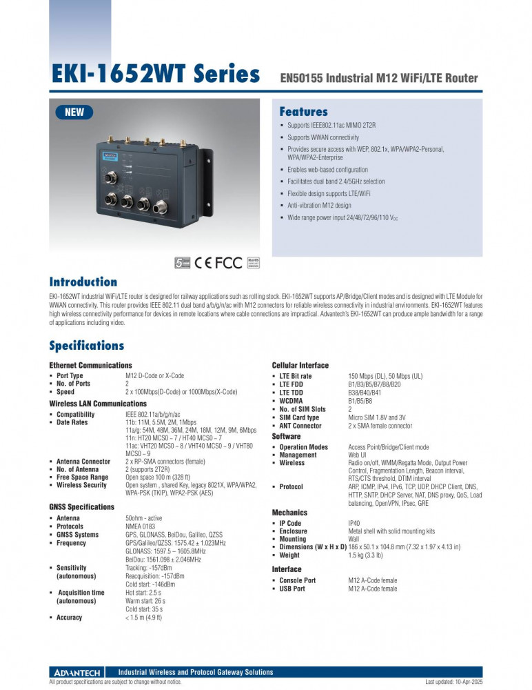 EKI-1652WT product documentation page 1