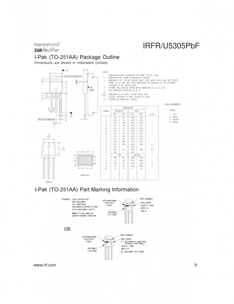 IRFR5305TRPBF datasheet page 9