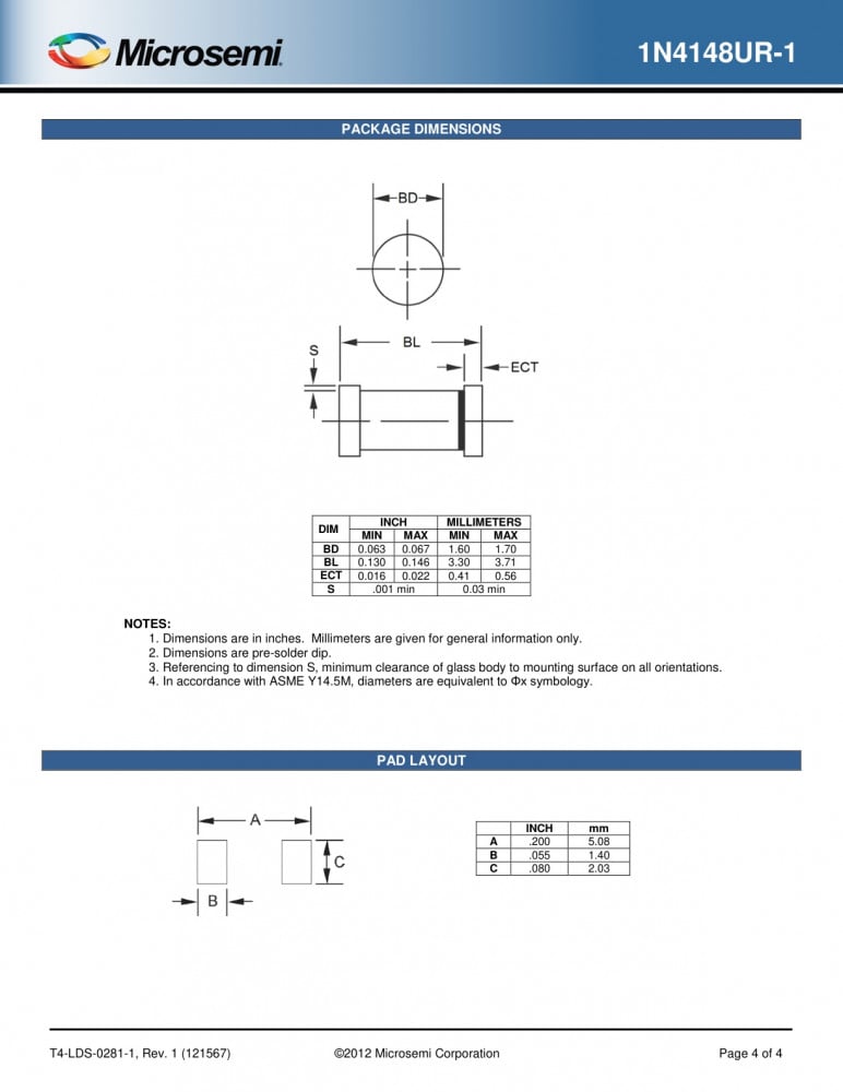 1N4148UR-1 datasheet page 4