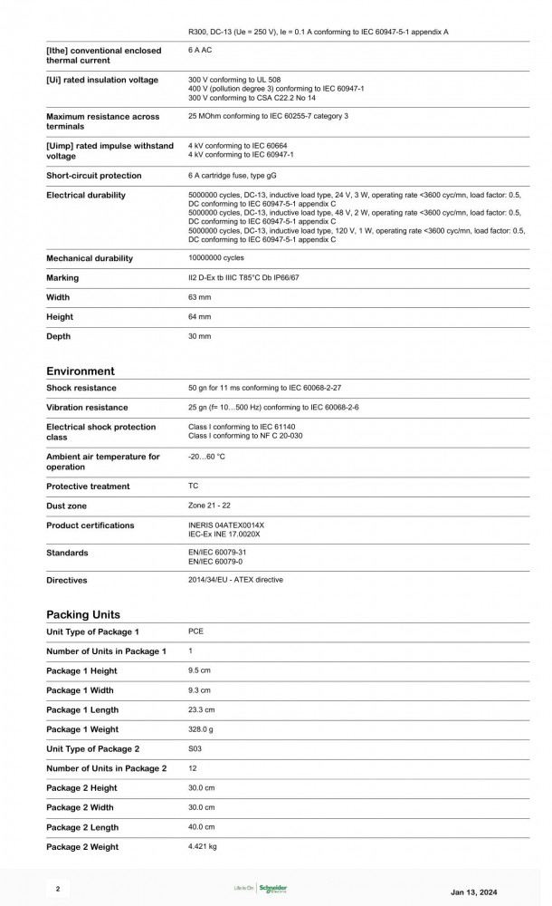 XCKM3906H29EX technical document page 2