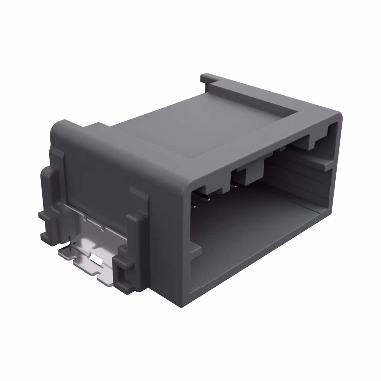 Mini50 Unsealed Header, UL 94 HB, Right-Angle, SMT, Dual Row, 12 Circuits, Tin (Sn) Plating, Polarization Option B, Gray, Tape and Reel for sale