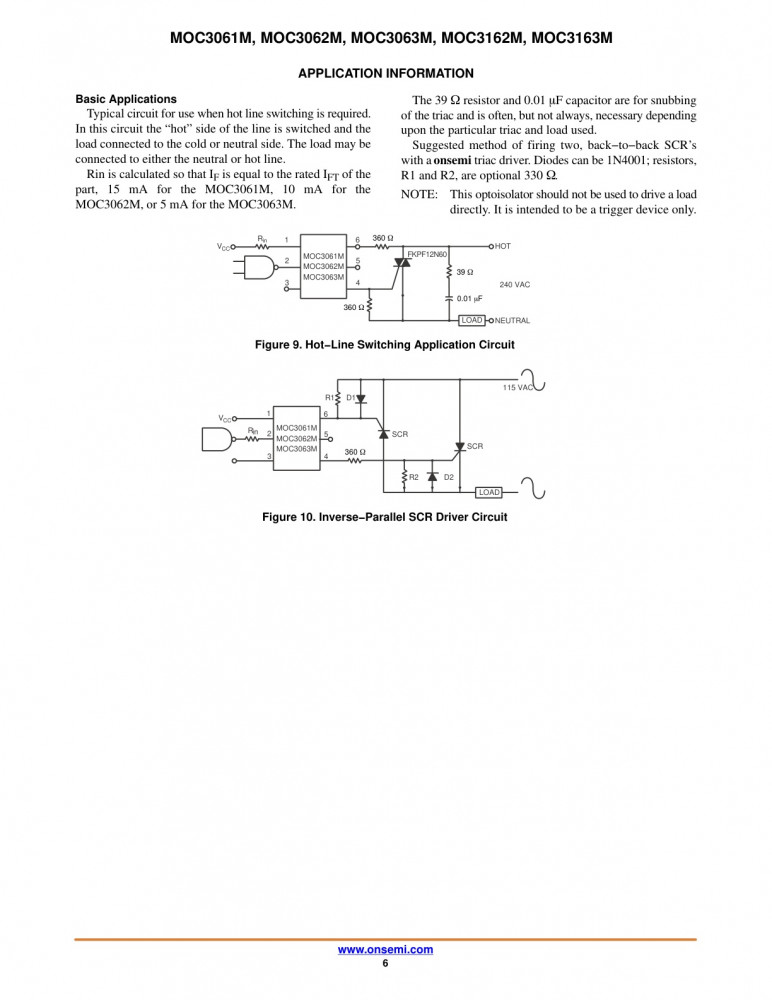 MOC3063 family datasheet page 6