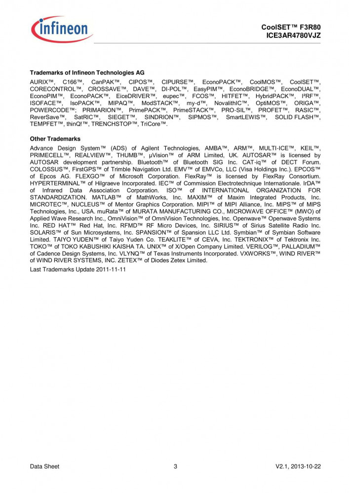 ICE3AR4780VJZ datasheet page 3