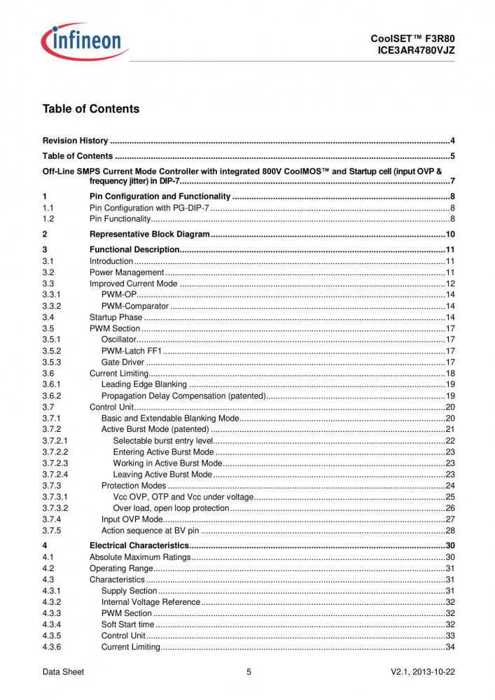 ICE3AR4780VJZ datasheet page 5