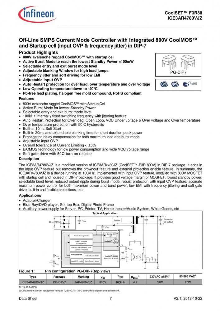 ICE3AR4780VJZ datasheet page 7