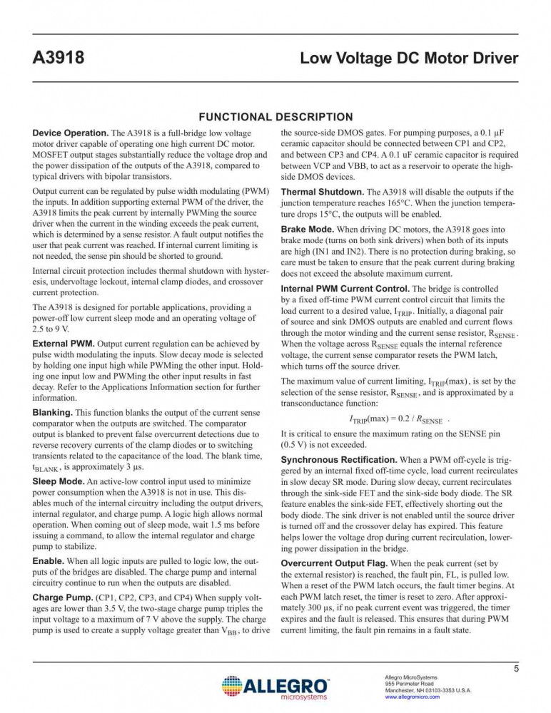 A3918 datasheet page 5