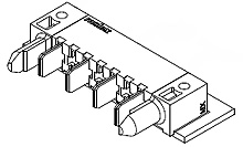 11.00mm Pitch EXTreme Ten60Power Right-Angle Plug Assembly with Guide Pins, 4 AC Power Circuits for sale