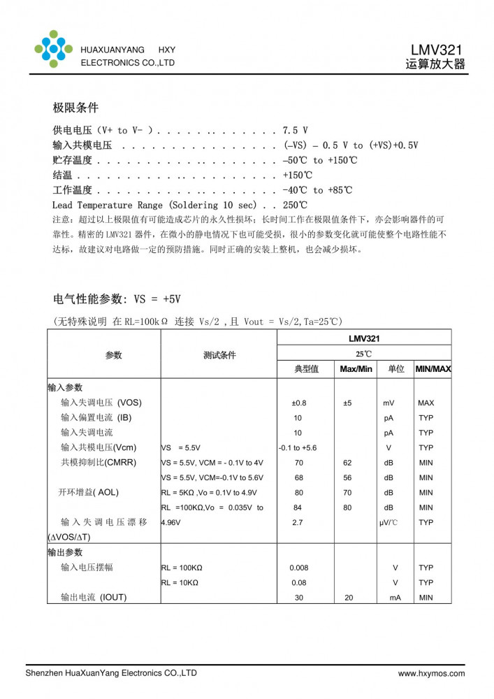 LMV321 datasheet page 2