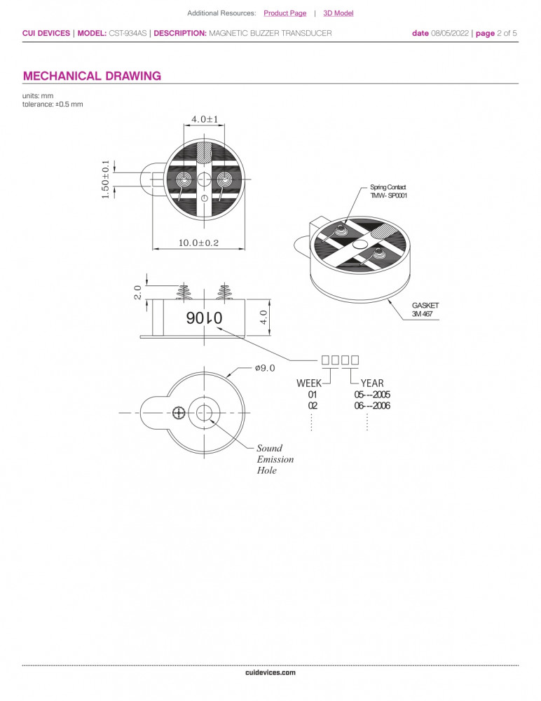 CST-934AS datasheet page 2