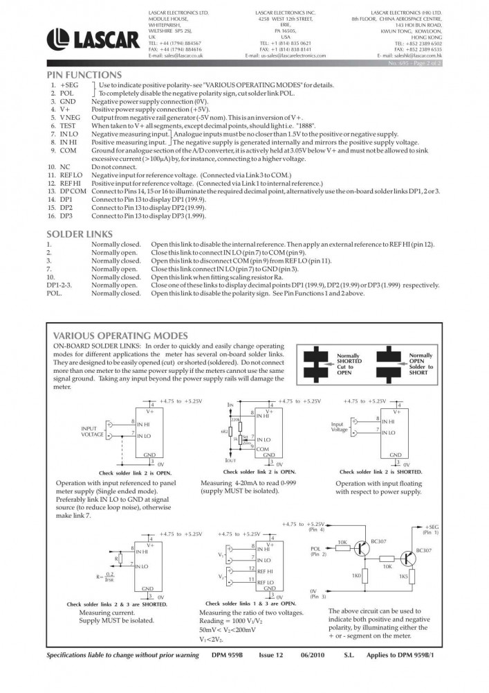 DPM 959B technical documentation, page 2