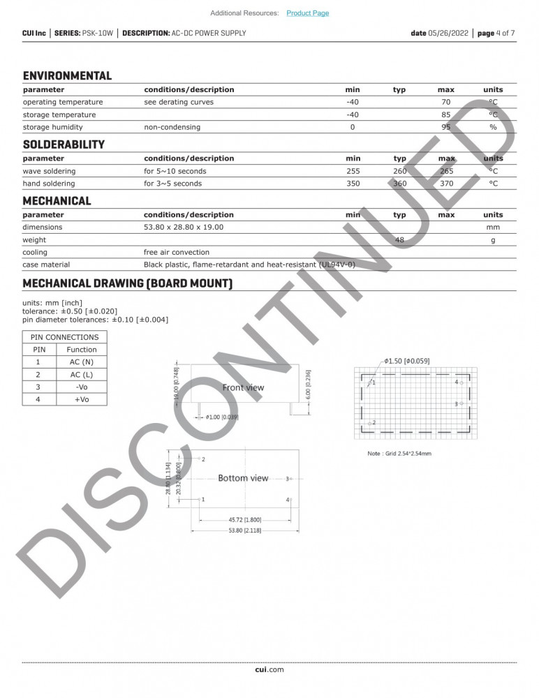PSK-10W datasheet page 4