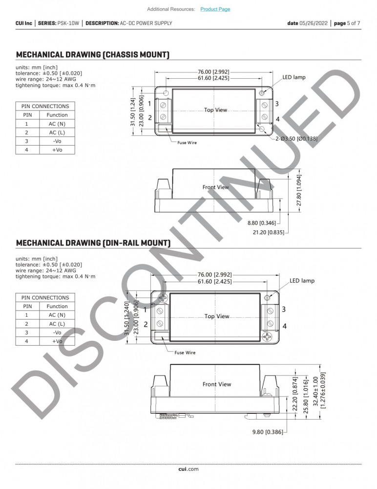 PSK-10W datasheet page 5
