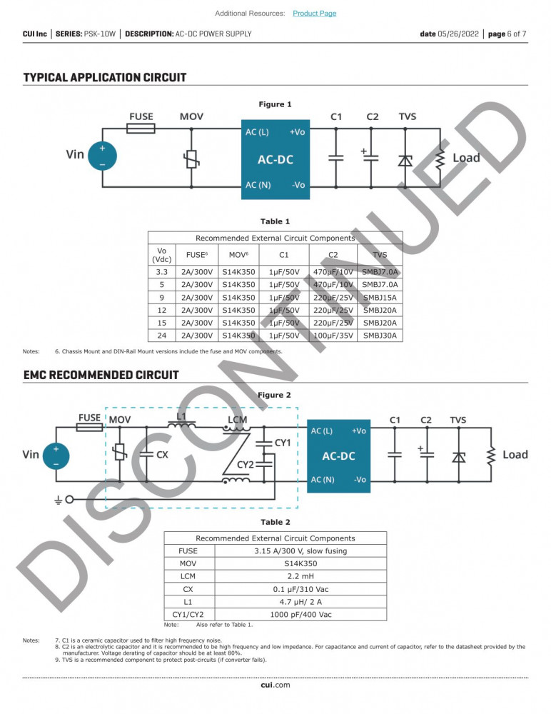 PSK-10W datasheet page 6