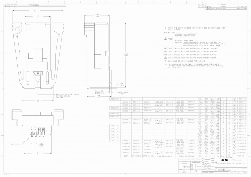 TE Connectivity 1-520424-1 technical drawing preview