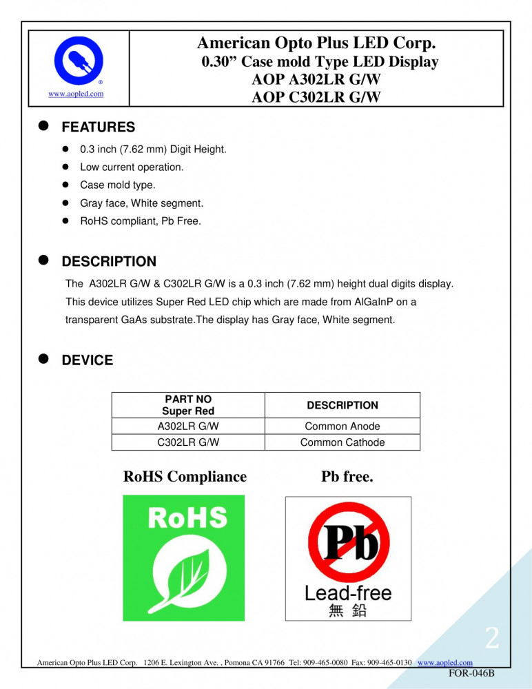 C302LR datasheet page 2