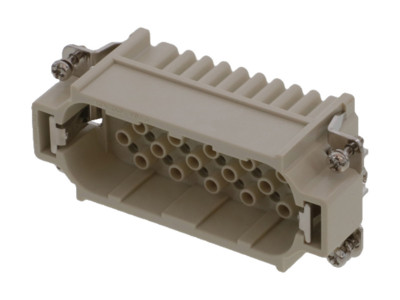 Heavy-Duty Crimp Contact Insert, Male, 8-Pole, 16A, for Turned Crimp Contacts, Size «34.2x14.6»
