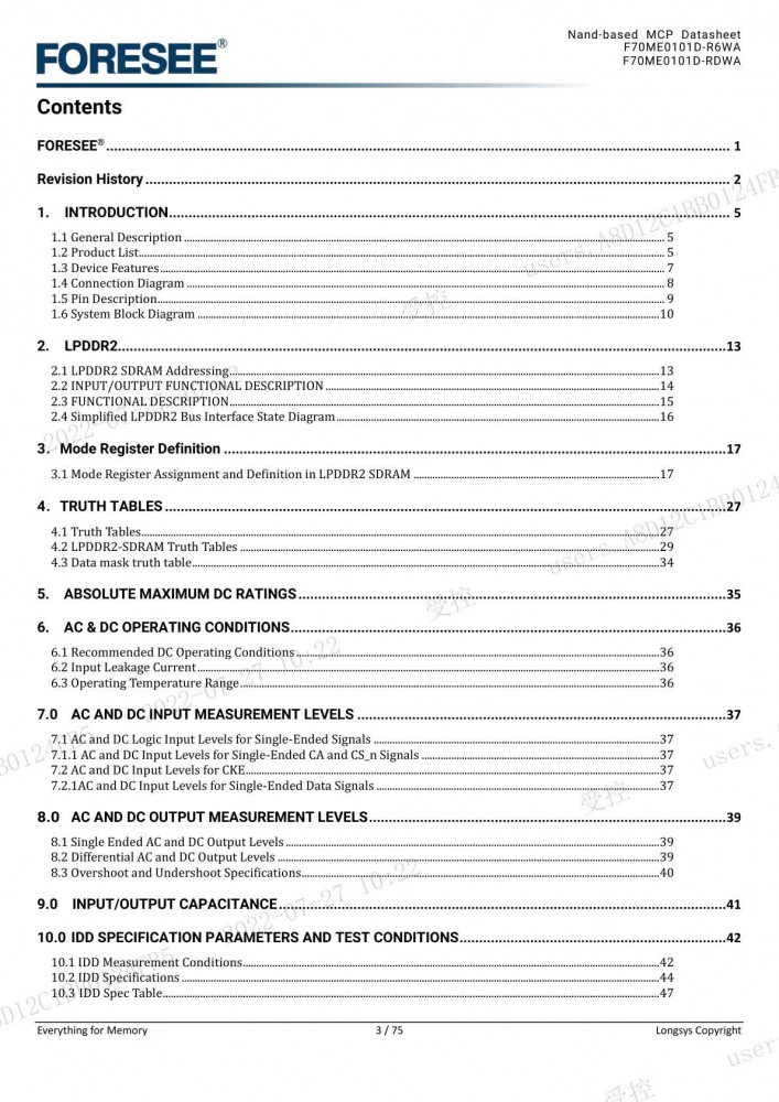 FORESEE datasheet page 3