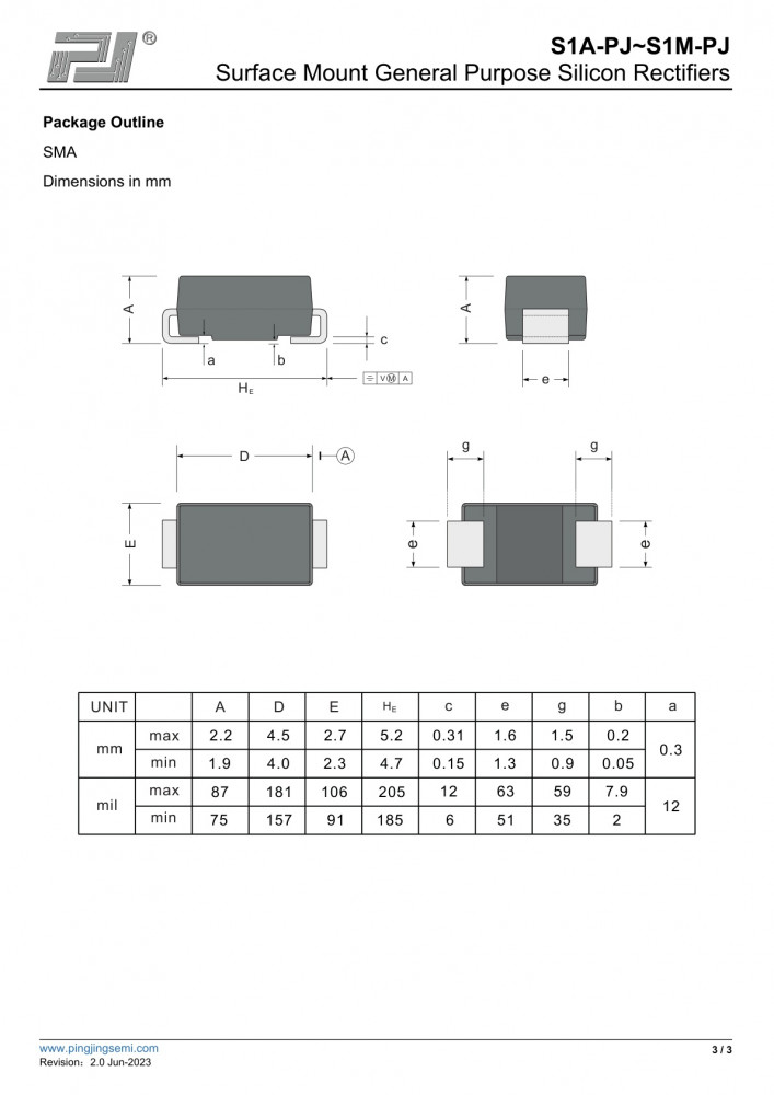 PJSEMI S1B-PJ datasheet page 3